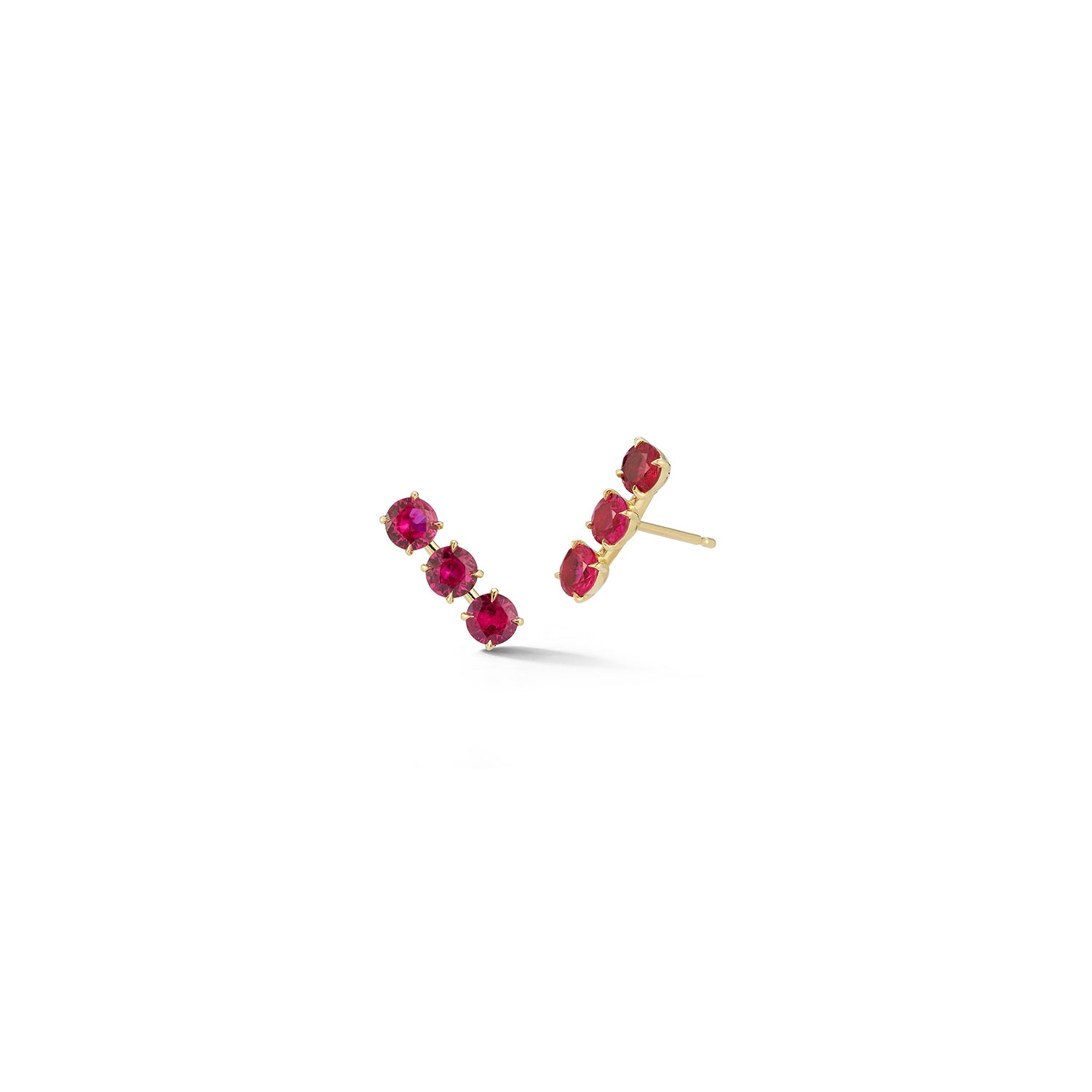 Toujours Large Triple Ruby Studs – Jemma Wynne