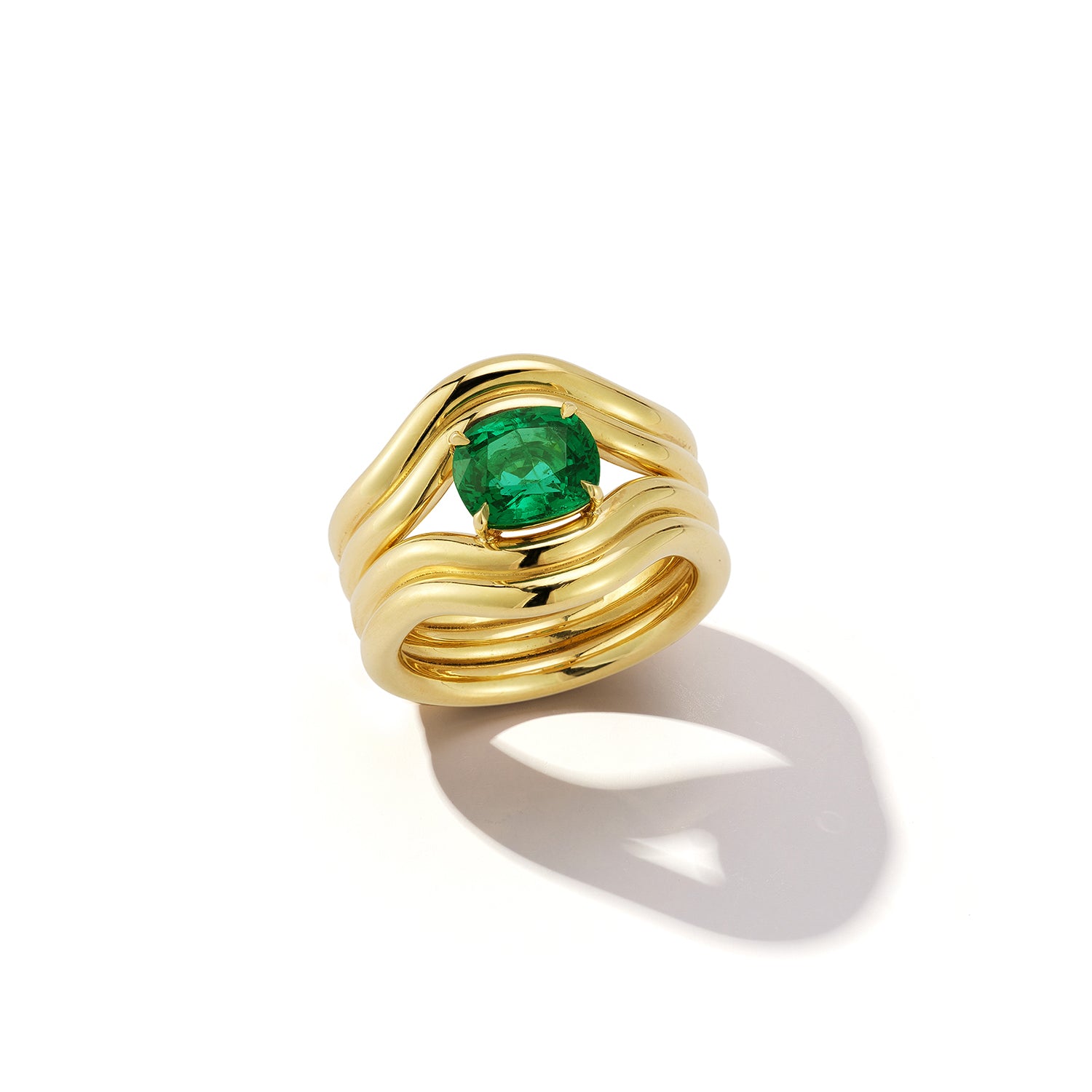 FORME Emerald Cushion Contour Ring – Jemma Wynne