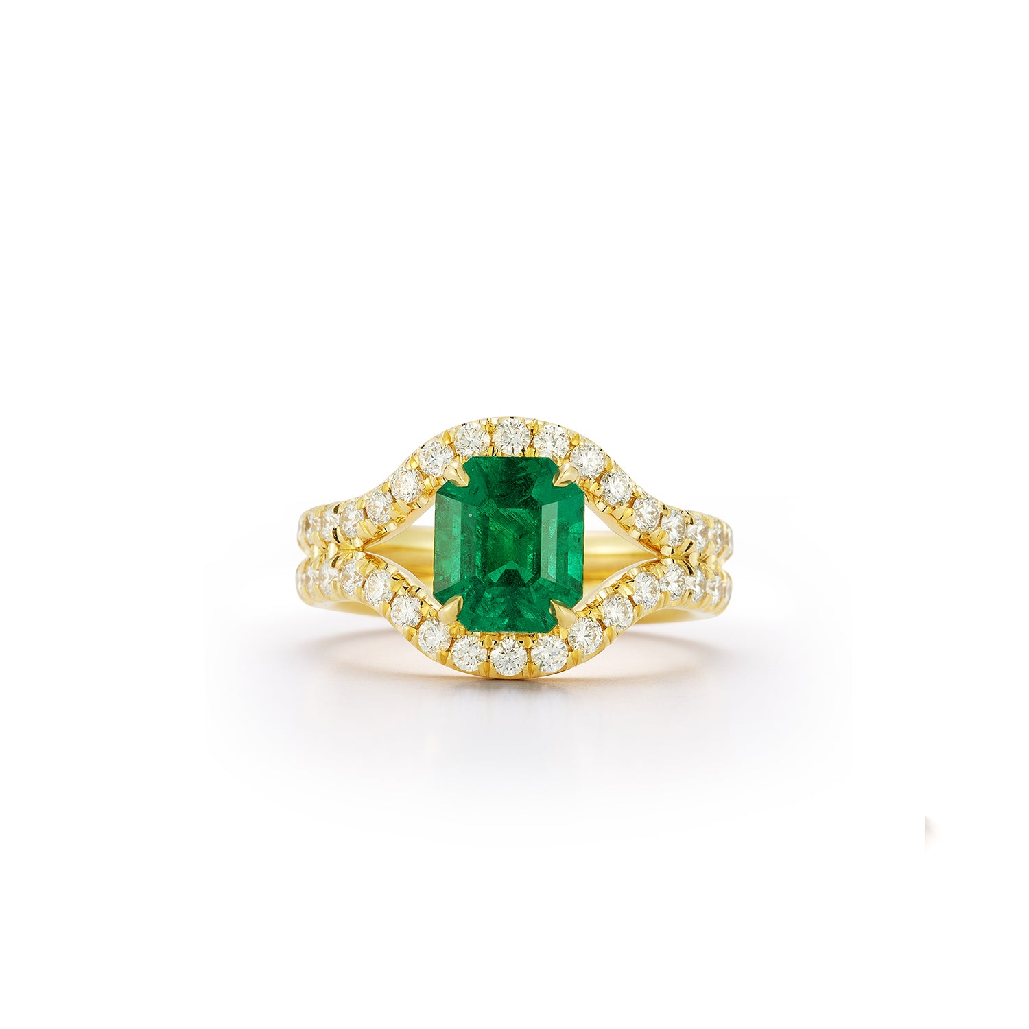 FORME Emerald and Pave Diamond Contour Ring – Jemma Wynne