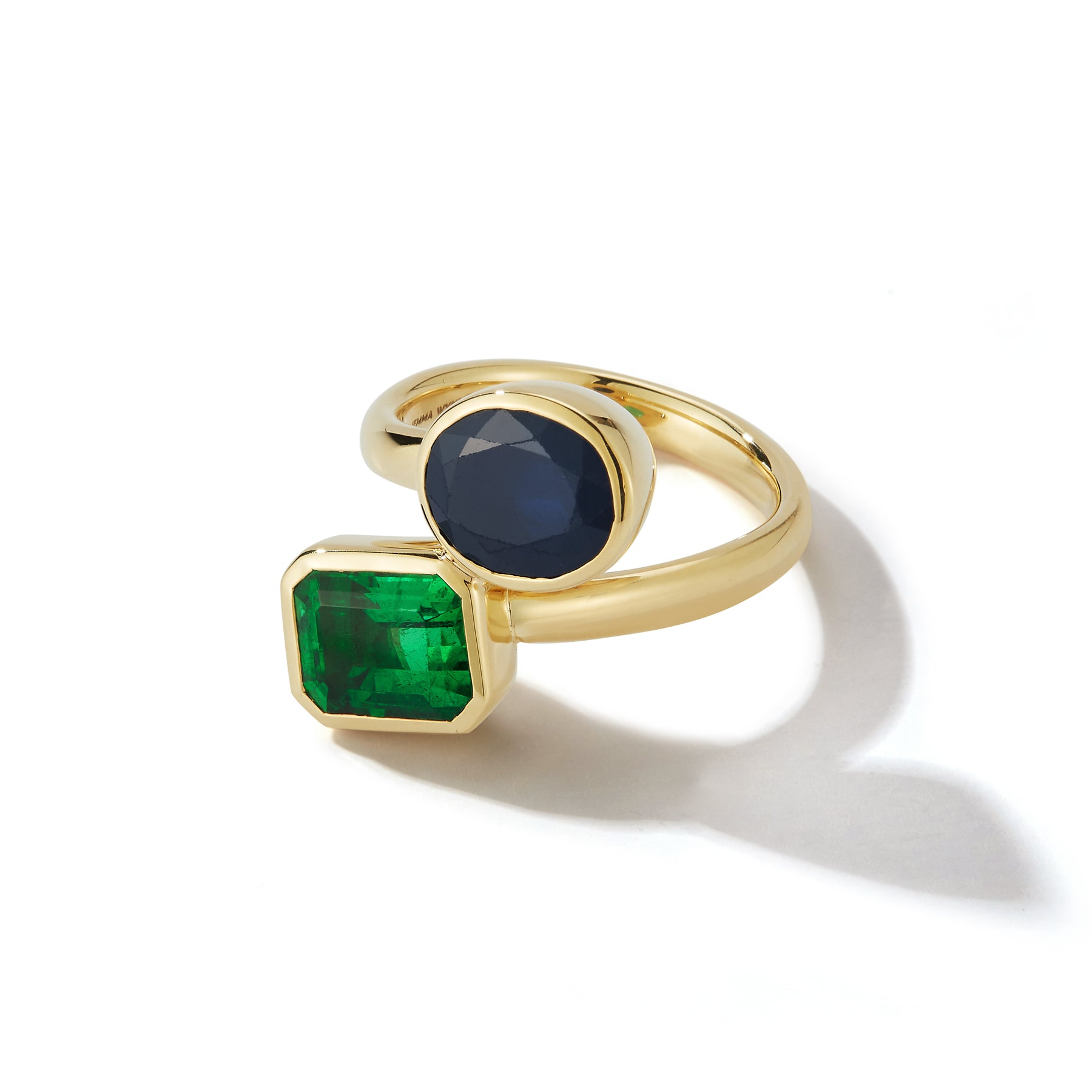 Bespoke Bezel Set Two Stone Bypass Ring – Jemma Wynne